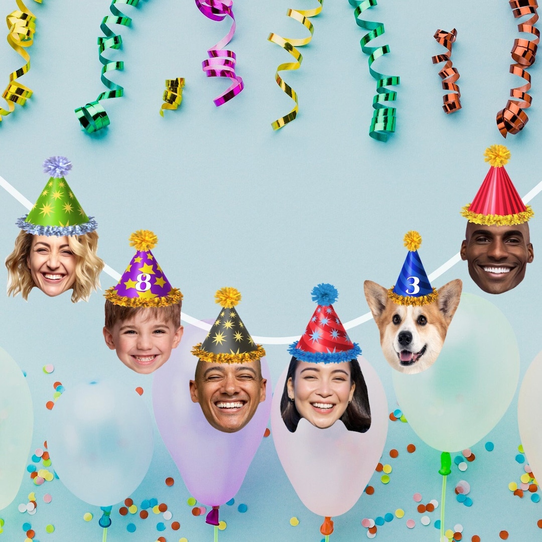 Birthday Banner | Custom Birthday Face Banner | Personalized Party ...