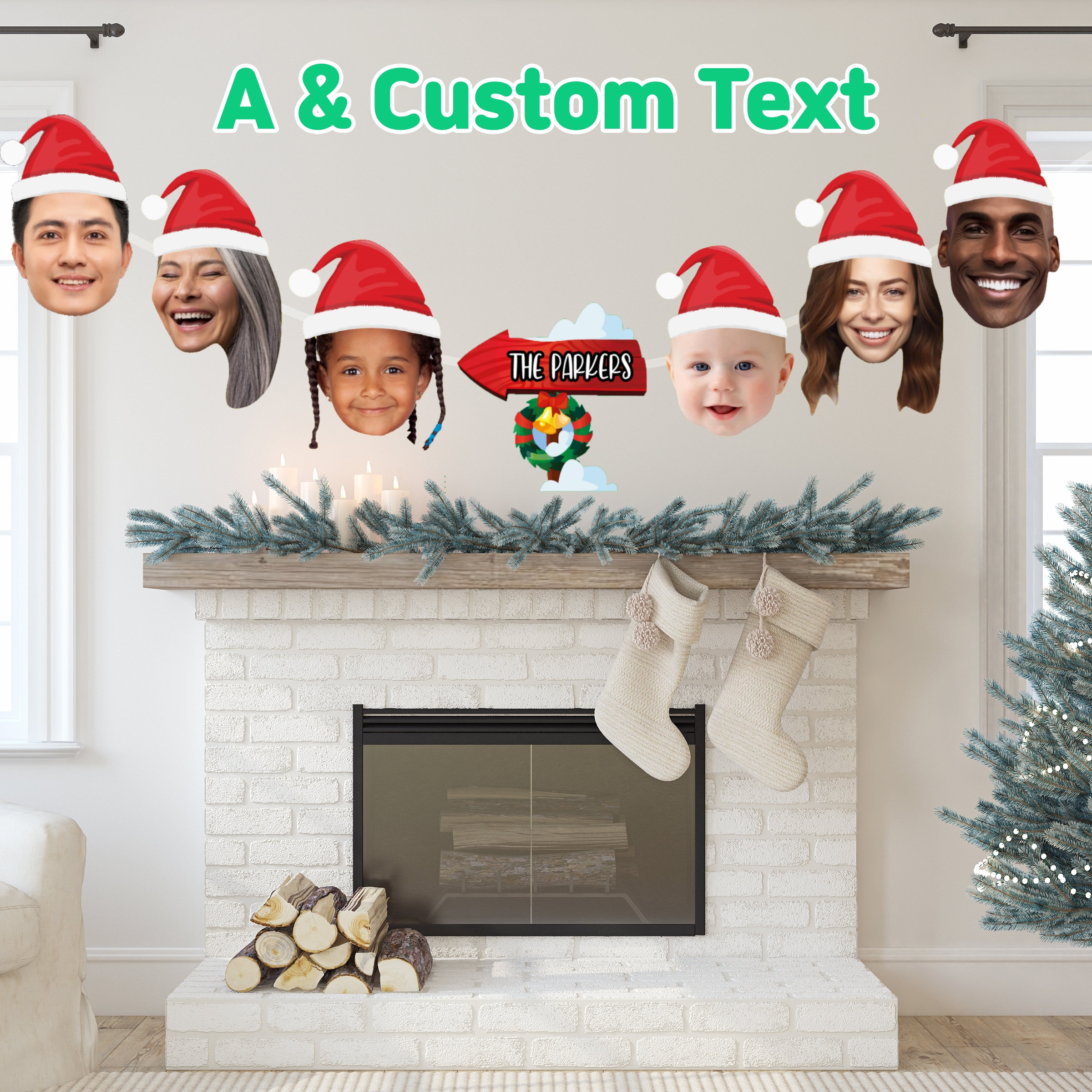 Custom Christmas Face Banner | Christmas Funny Home Decorations ...