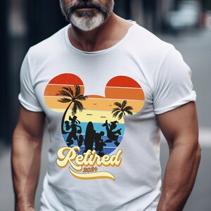 Disney Retirement Couple Shirt, Retro Sunset Retired 2024 Mickey ...