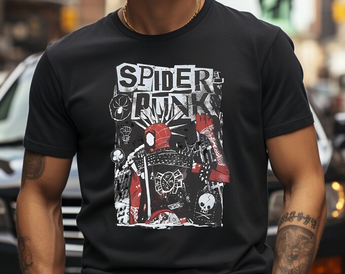 Spider Punk Comics Book Shirt, Spiderman Across the Spider-verse ...