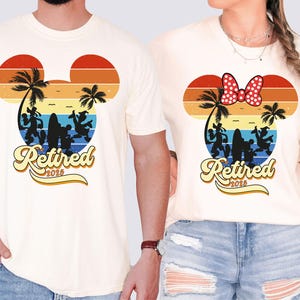 Disney Retirement Couple Shirt, Mickey Retro Sunset Family 2025 ...