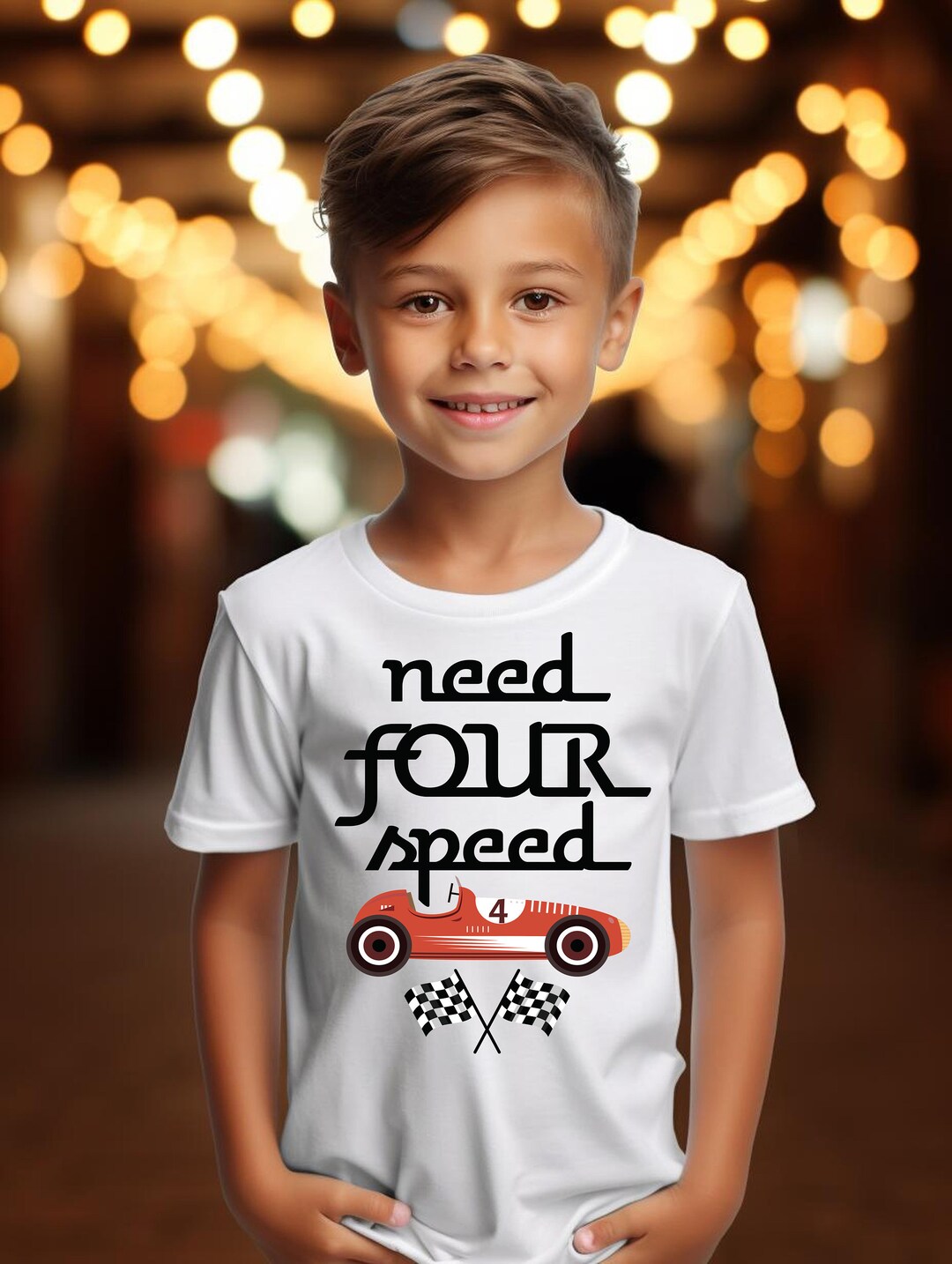 Need Four Speed Birthday Boy Shirt, Car Race Birthday Shirt, Cars 4th ...