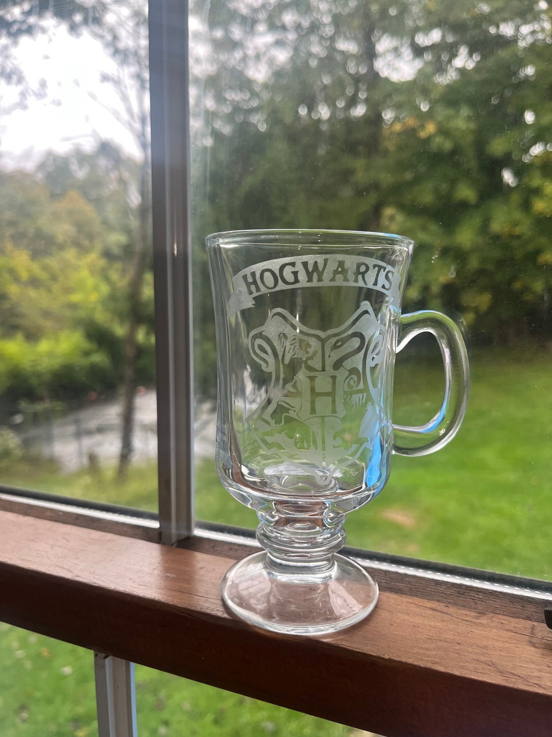 Custom Etched Butterbeer Glass Harry Potter Hogwarts House - Etsy
