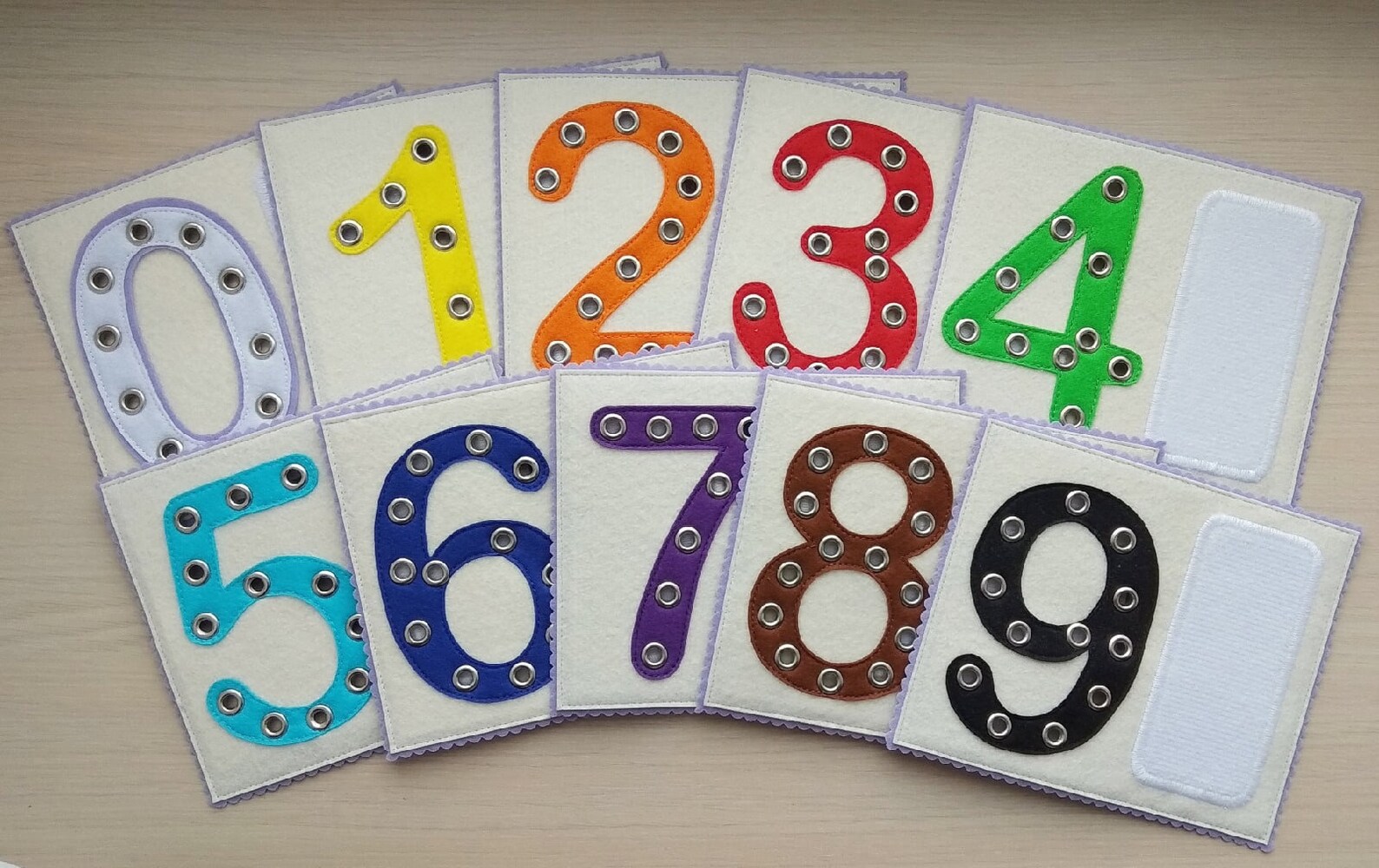 Felt numbers Lacing cards Color sorting Geometric form Count | Etsy