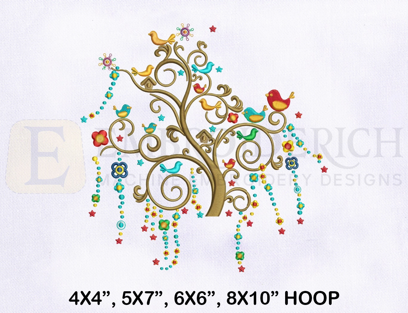 Beautiful Trees Machine Embroidery Design Bundle 4 Sizes EMB - Etsy