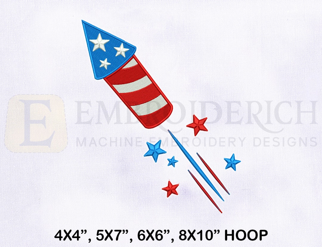 Firecracker 4th of July Embroidery Design, 4th of July Embroidery ...