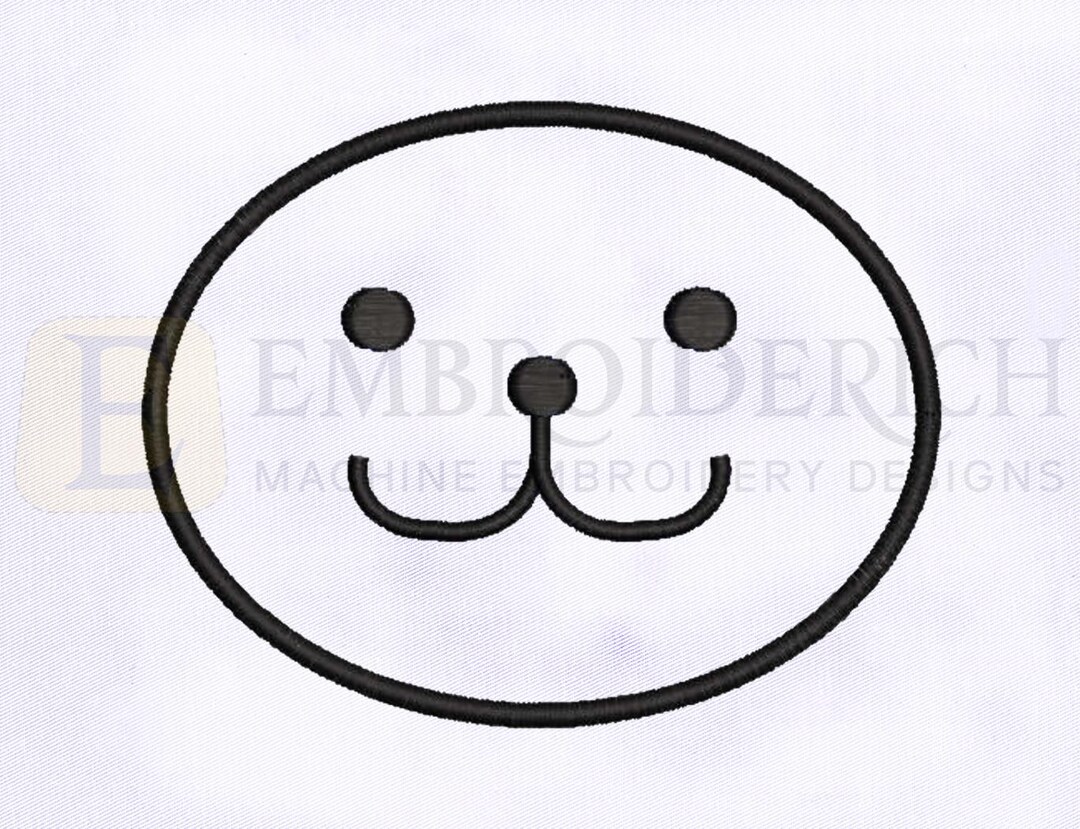 Dog Face Outline Machine Embroidery Design | 4.5x4.5 Hoop Embroidery ...