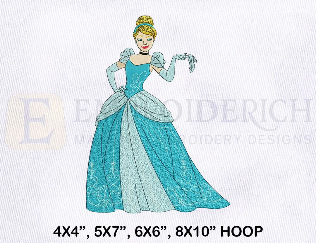 Princess Cinderella Embroidery Design, Princess Embroidery Designs ...