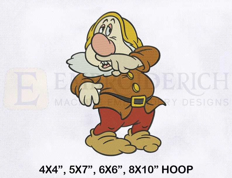 Seven Dwarfs Embroidery Designs Bundle, 4 Sizes EMB Designs, Snow White ...