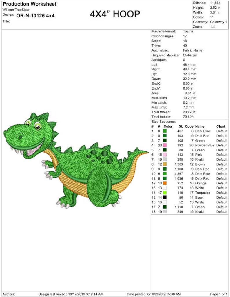 Little Baby Dinosaur Embroidery Design, Dinosaur Embroidery Designs ...