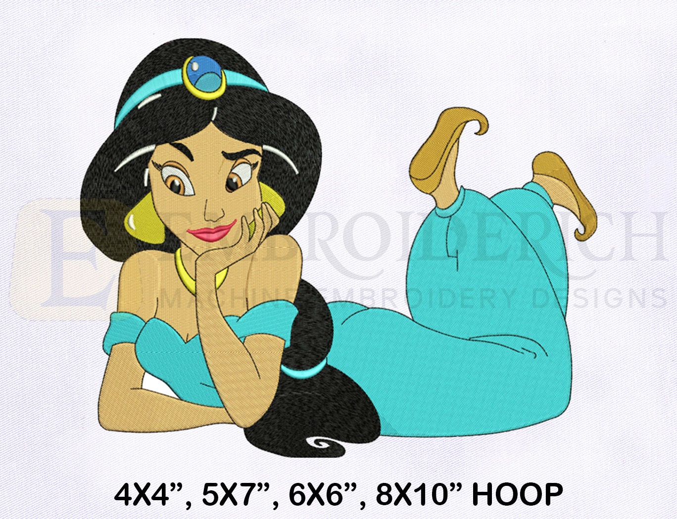Aladdin Princess Jasmine Embroidery Design Disney Embroidery | Etsy