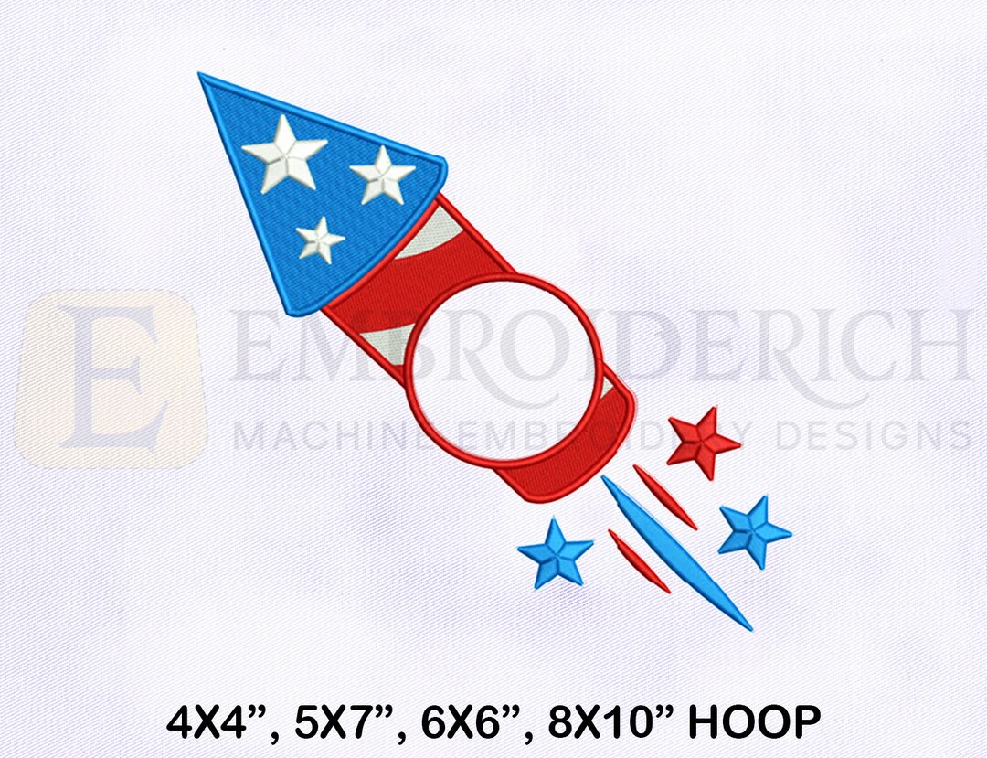 USA Firecracker Monogram Embroidery Design, 4th of July Embroidery ...