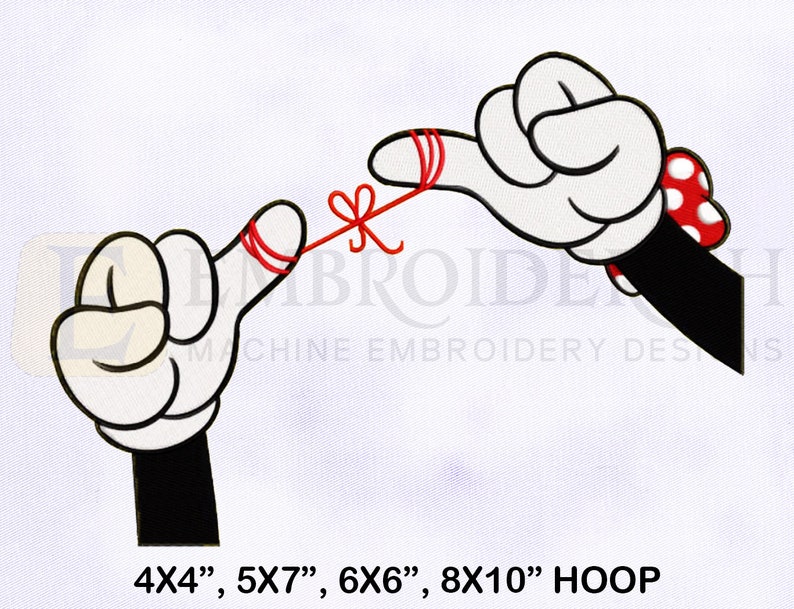 Mickey and Minnie Hands Embroidery Design Mickey Hands - Etsy
