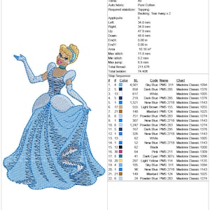 Princess Cinderella Machine Embroidery Design, Princess Embroidery ...