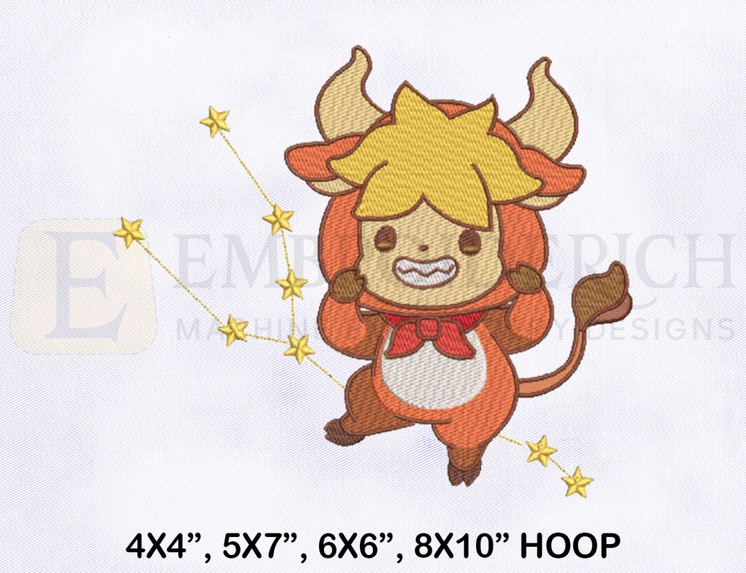 Baby Taurus Machine Embroidery Design, Chinese Zodiac Embroidery Design ...
