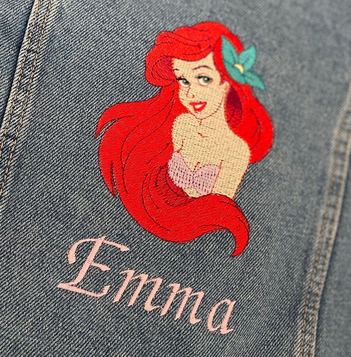 Ariel the Little Mermaid Embroidery Design, Mermaid Machine Embroidery ...