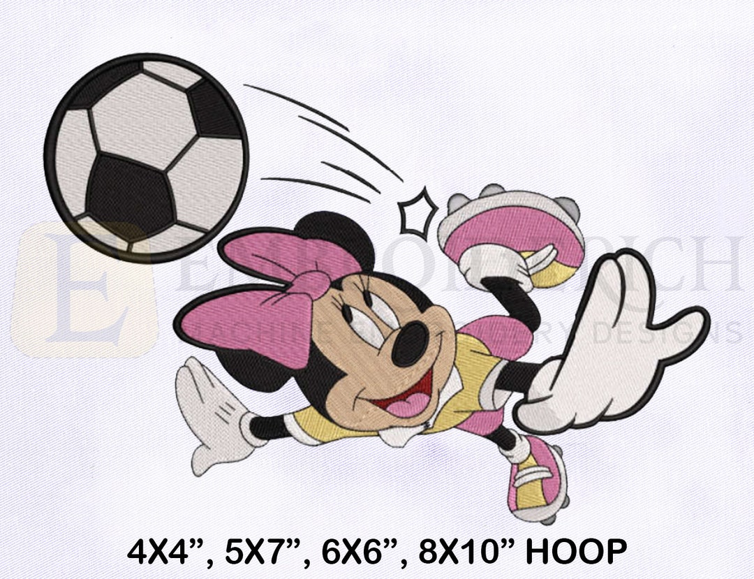 Minnie Playing Soccer Machine Embroidery Design, Minnie Soccer ...