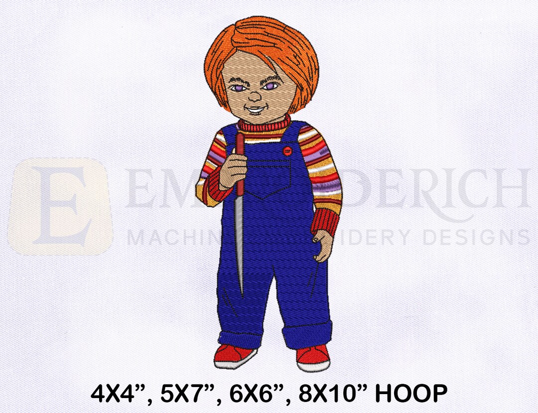 Horror Doll Chucky Machine Embroidery Design, Halloween Embroidery ...