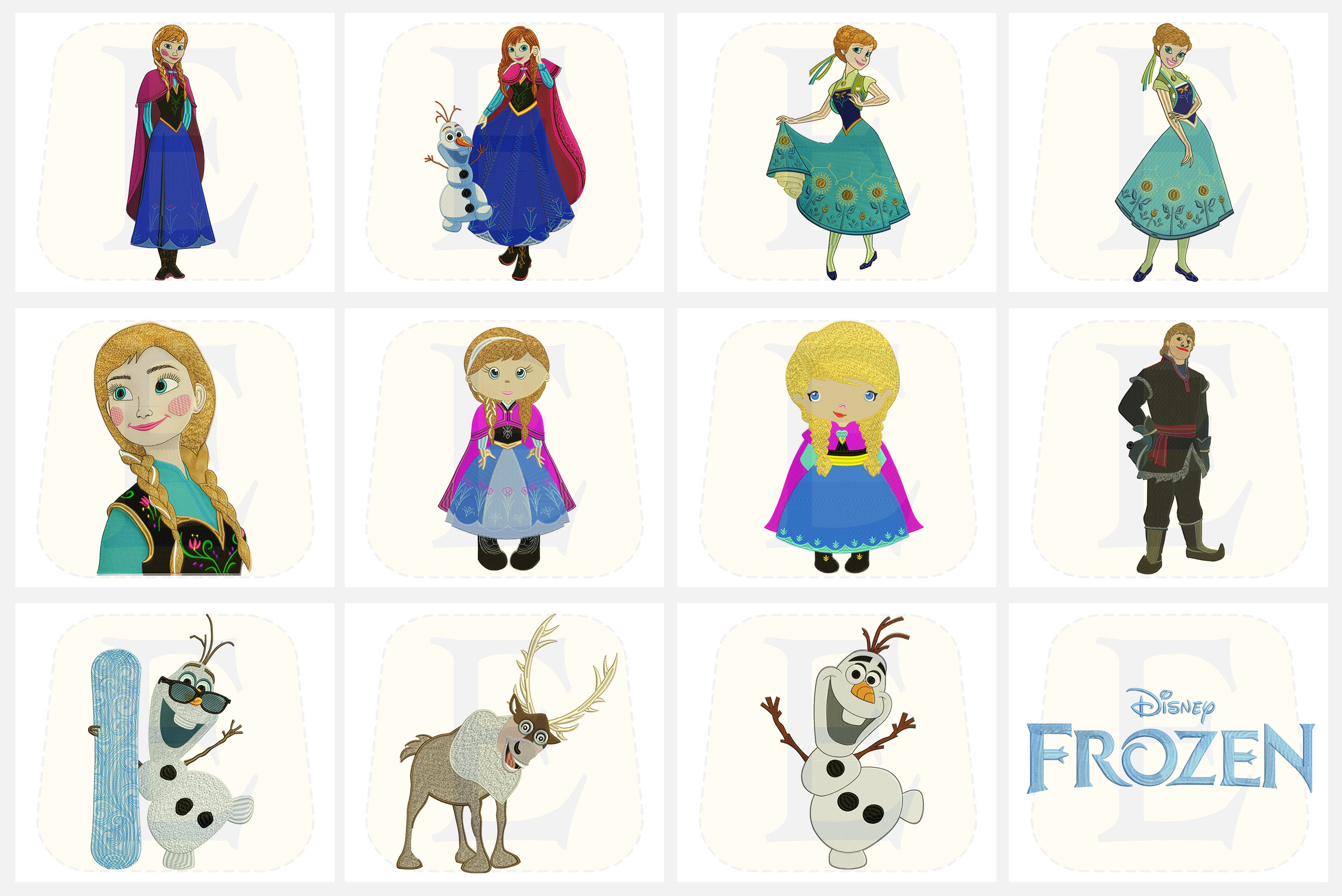 30 Frozen Machine Embroidery Designs Bundle 4 Sizes - Etsy UK