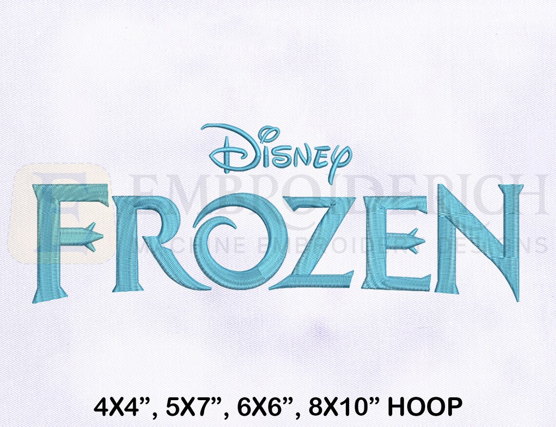 Artistic Frozen Logo Machine Embroidery Design, Digitized Logo Design ...