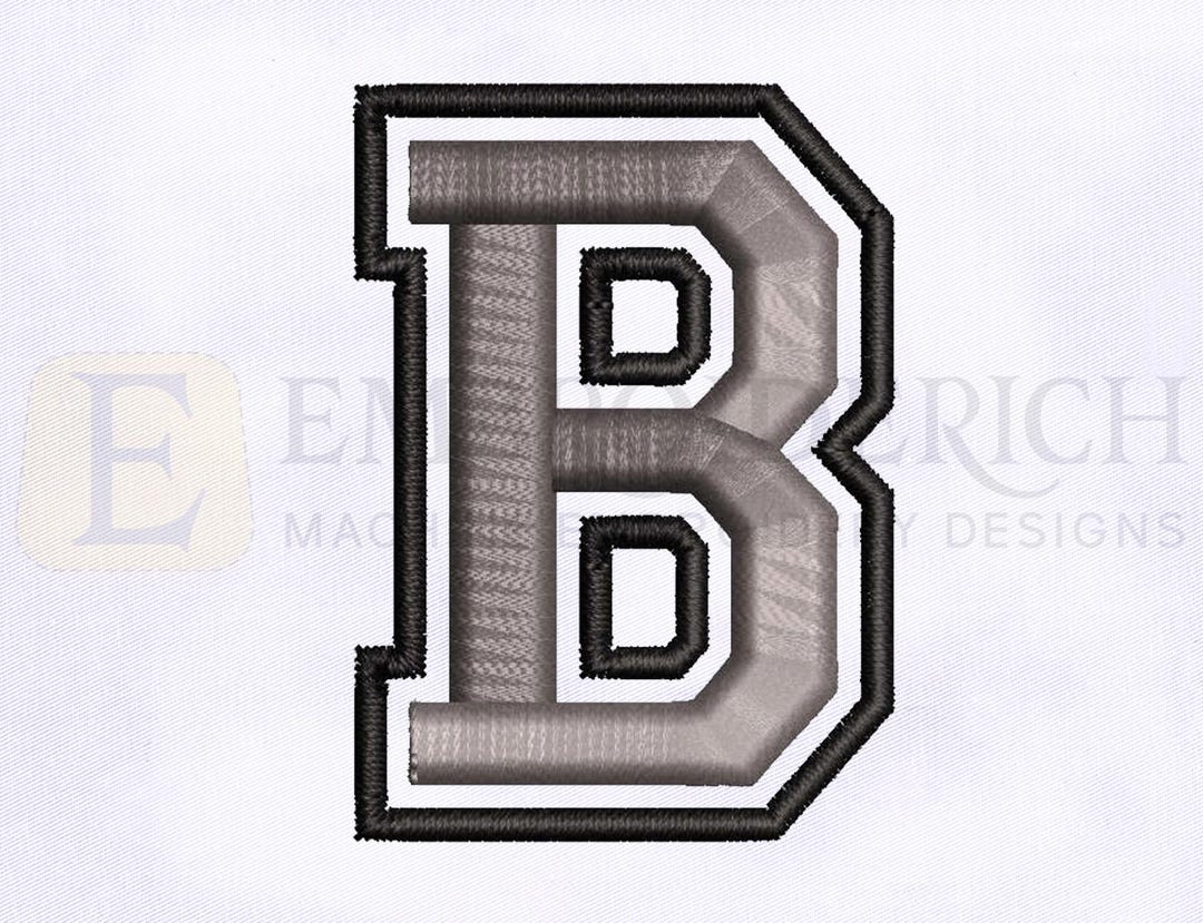 Letter B 3D Puff Machine Embroidery Design | 2 Inche Tall, Puff ...