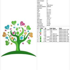 Heart Hands Family Tree Embroidery Design, Tree Embroidery Designs ...