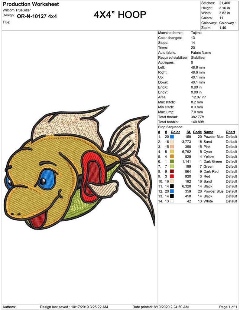 Colorful Fish Machine Embroidery Design Fish Embroidery | Etsy