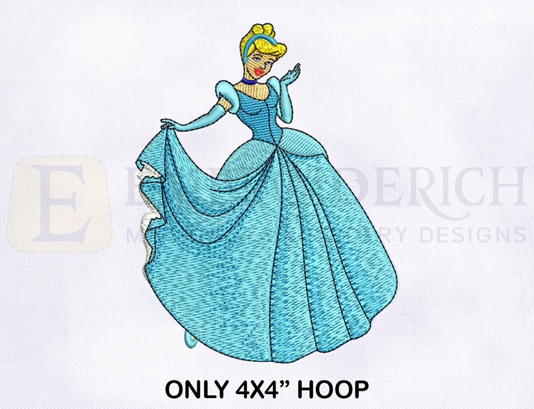 Beautiful Princess Cinderella Embroidery Design, Princess Embroidery ...