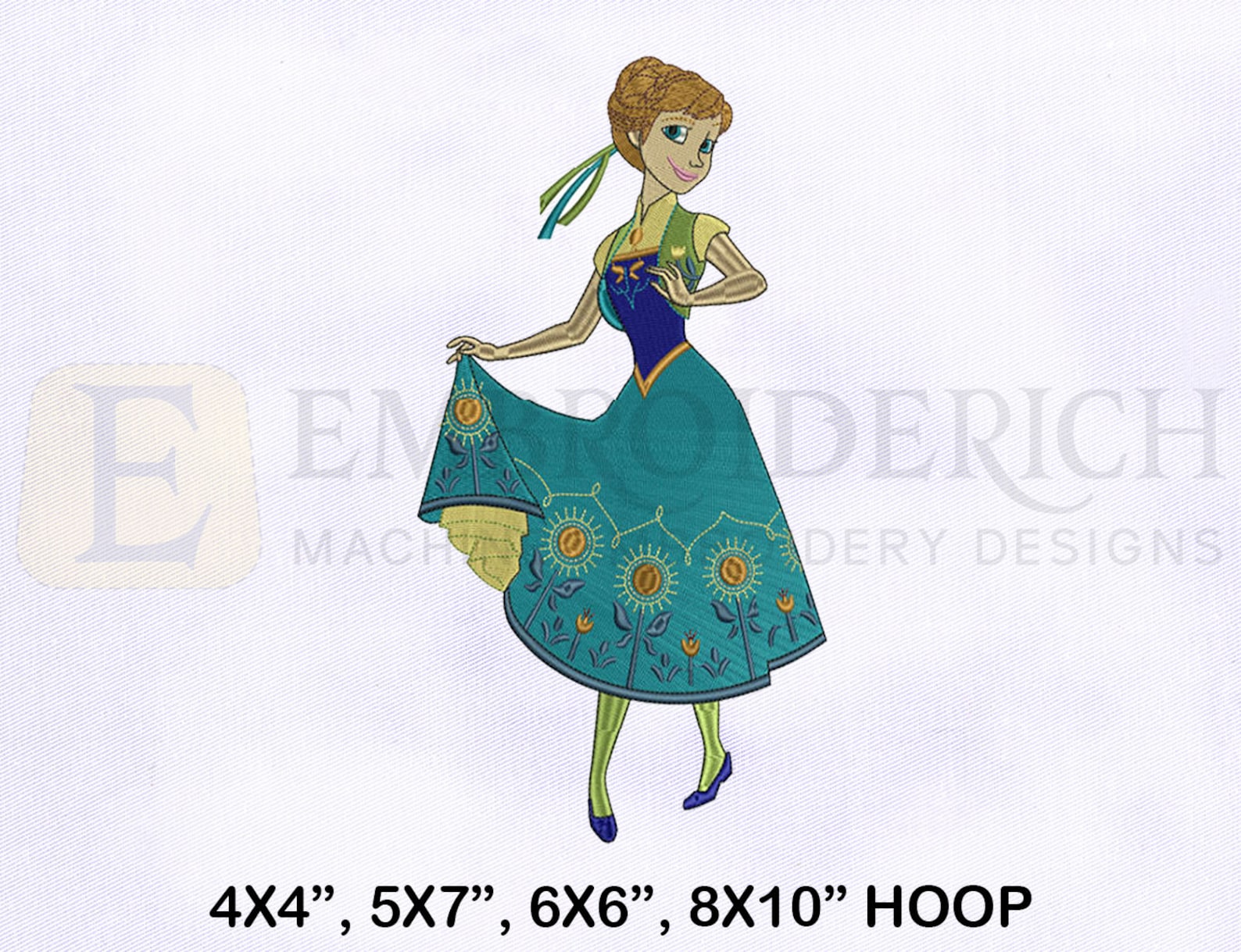 Frozen Fever Anna Machine Embroidery Design Frozen Embroidery - Etsy