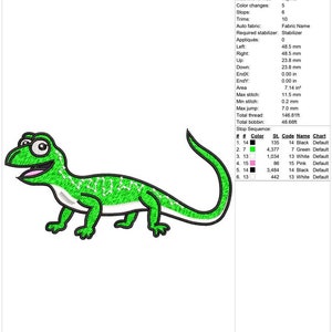 Happy Crazy Lizard Machine Embroidery Design, Lizard Embroidery Designs ...