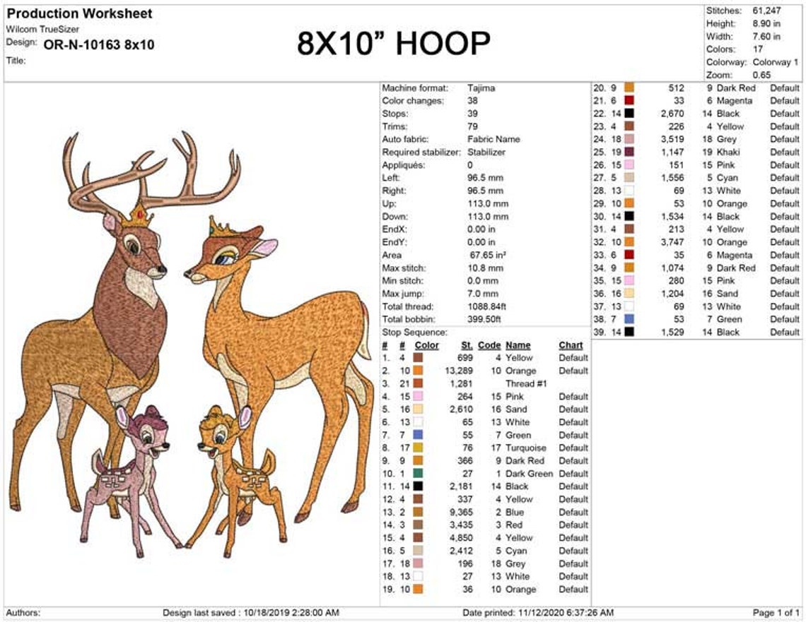 Bambi Family Machine Embroidery Design, Embroidery Design, Bambi ...