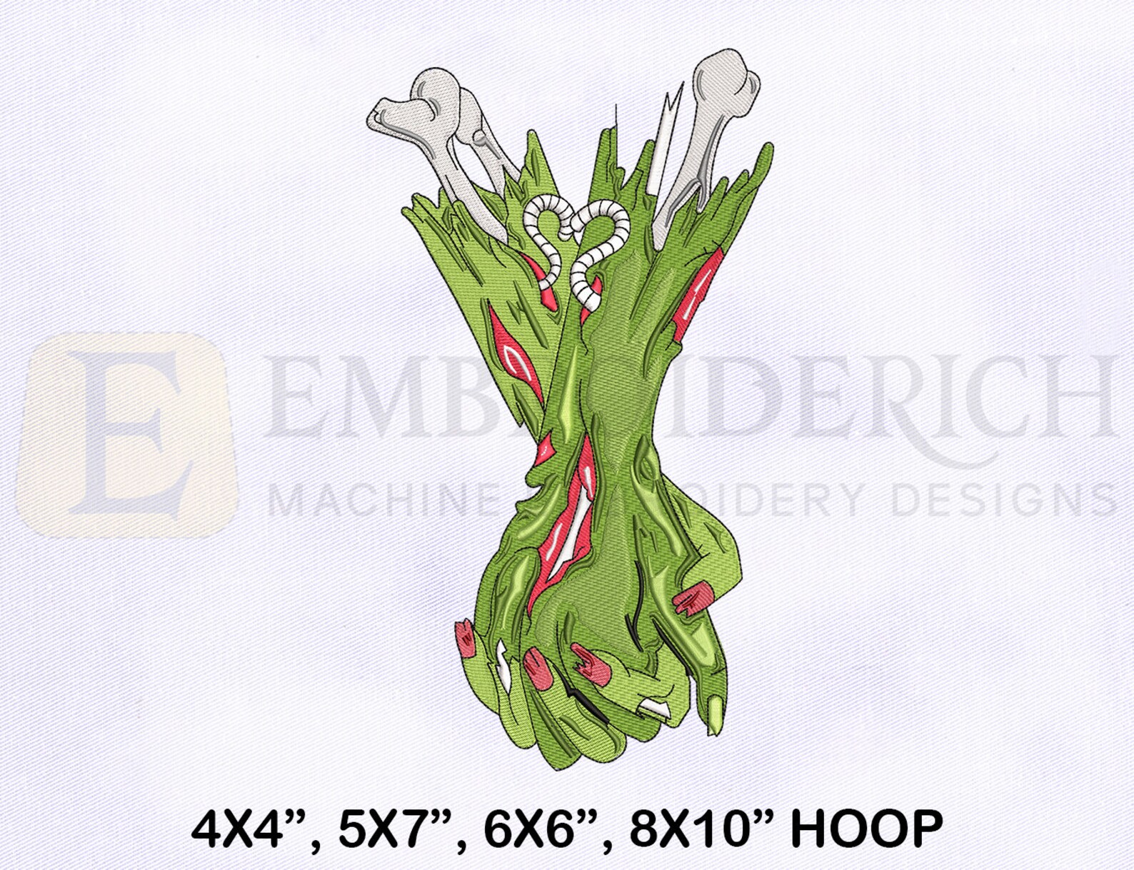 Horror Zombie Hands Machine Embroidery Designs Bundle, 4 Sizes EMB ...