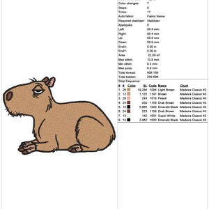 Capybara Madrigal Machine Embroidery Design, Capybara Embroidery Design ...