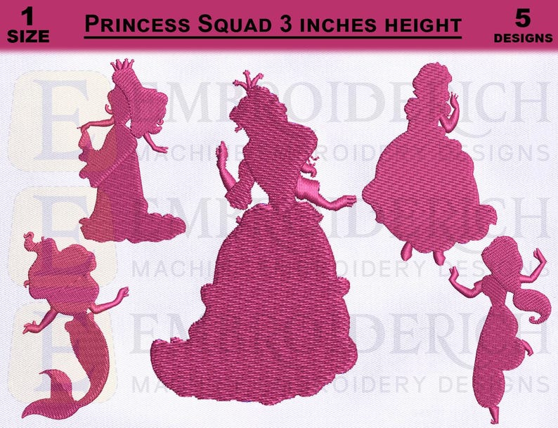 Princess Squad Goals Embroidery Designs Bundle | Princess Squad Goals 3 ...