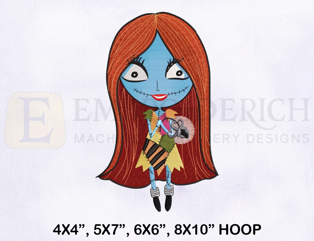 TNBC Little Doll Sally Machine Embroidery Design, Halloween Embroidery ...