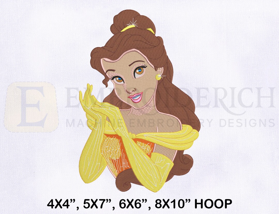 Beauty and the Beast Princess Belle Embroidery Design, Beauty and the ...