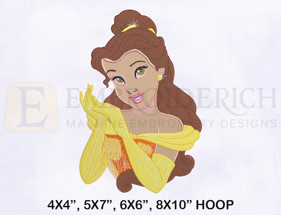Beauty and the Beast Princess Belle Embroidery Design Beauty - Etsy