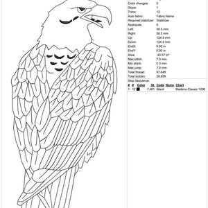 Peregrine Falcon Outline Embroidery Design, Animals Embroidery Designs ...