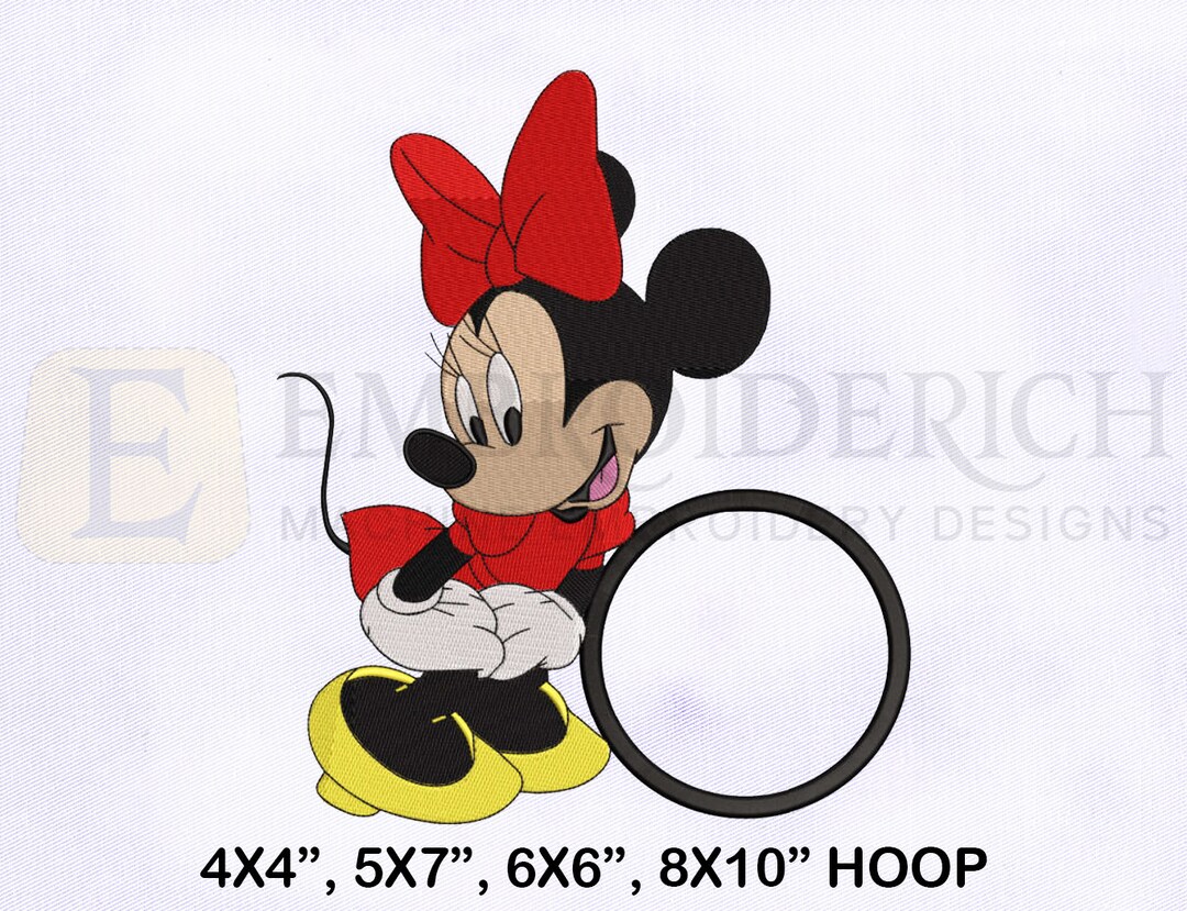 Minnie Mouse With Red Bow Embroidery Design, Minnie With Red Bow ...
