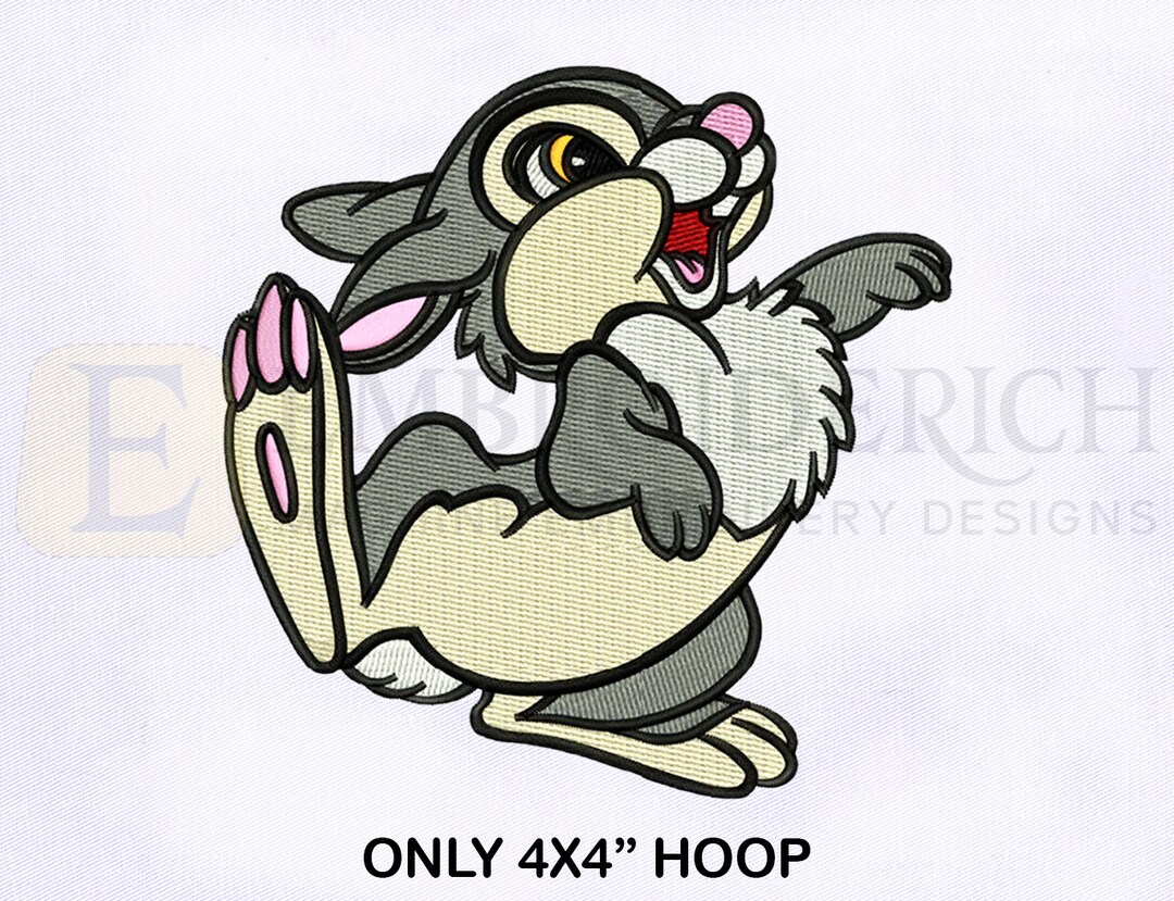 Foot Thumping Bambi Thumper Embroidery Design, Rabbit Embroidery Design ...