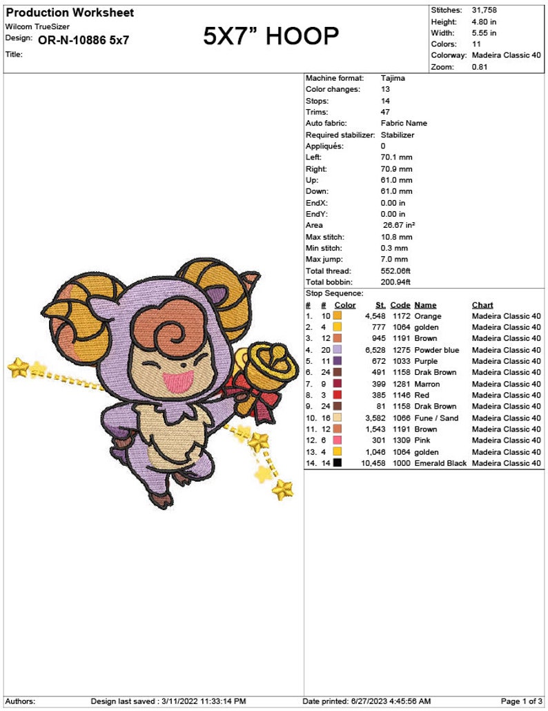 Zodiac Cute Aries Machine Embroidery Design, Chinese Zodiac Embroidery ...