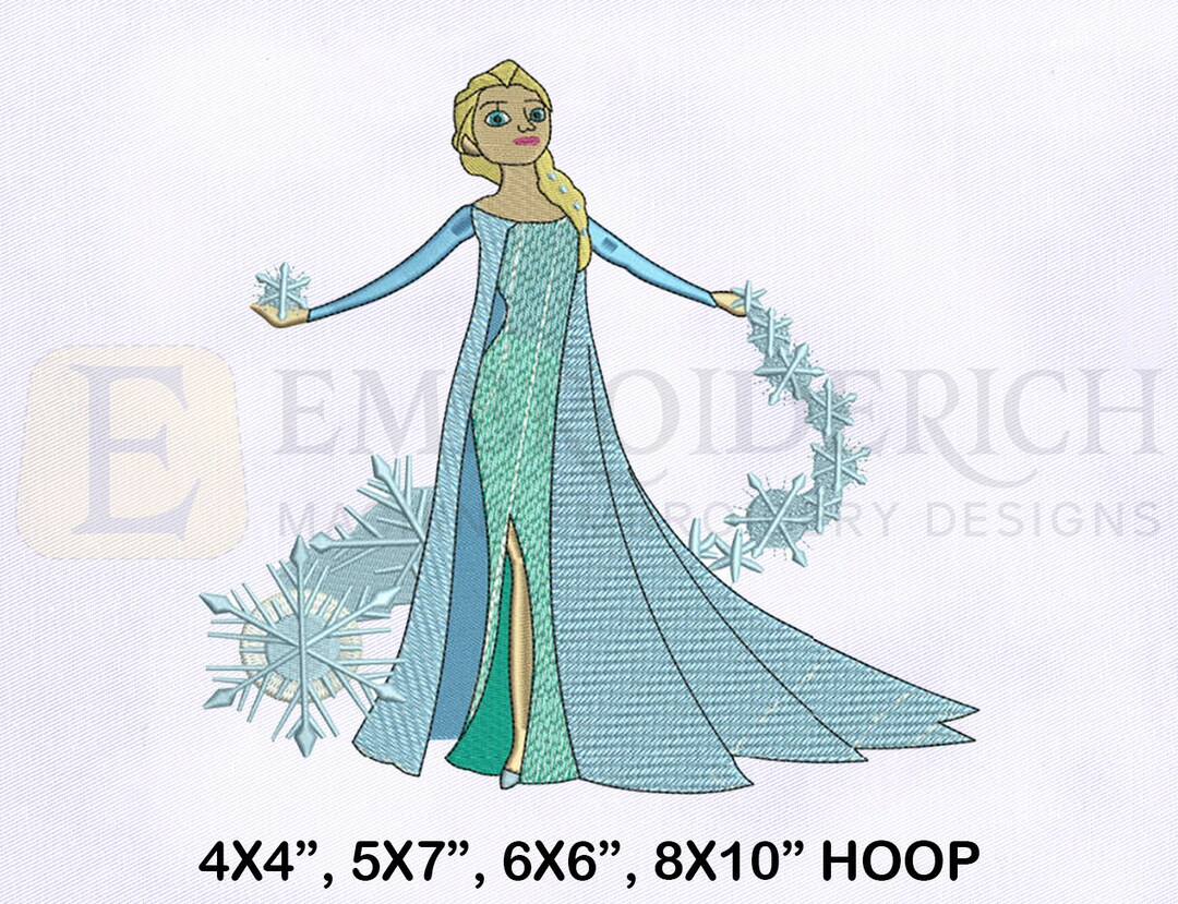 Magical Princess Elsa Embroidery Design, Frozen Embroidery Designs ...
