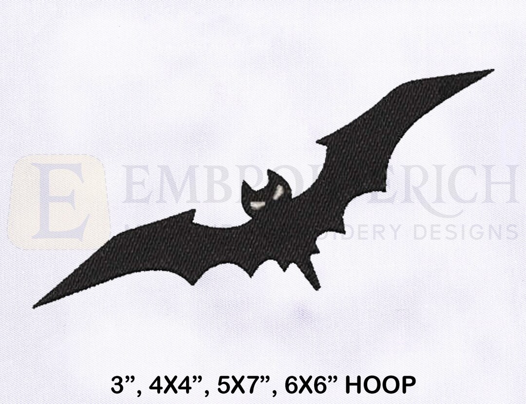 Bat Logo Machine Embroidery Design | 4 Sizes EMB Designs | Bat Symbol ...