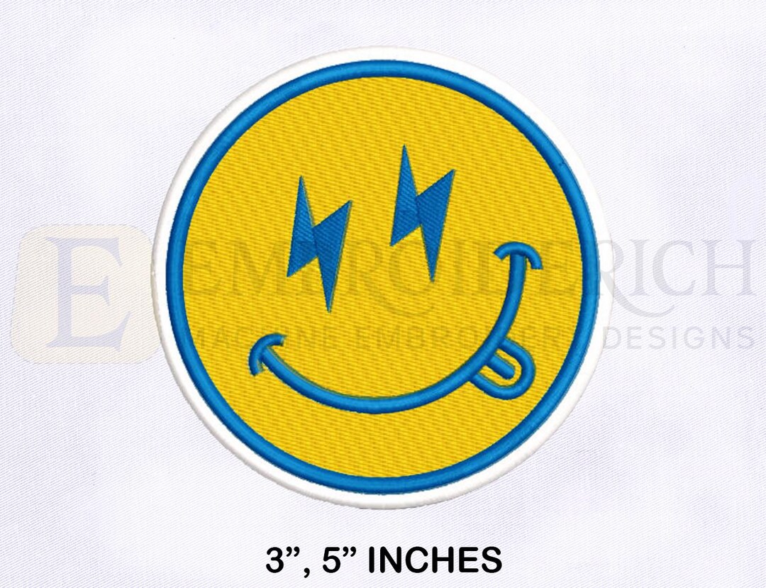 Smiley Face Machine Embroidery Design | 2 Sizes Embroidery Designs ...