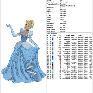 Princess Cinderella Machine Embroidery Design, Princess Embroidery ...
