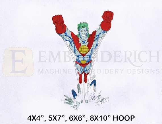 Superhero Captain Planet Embroidery Design TV Series | Etsy