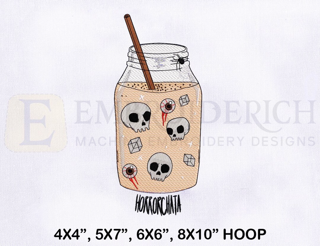 Horror Chata Mason Jar Machine Embroidery Design | 4x4 & 5x7 Hoop ...