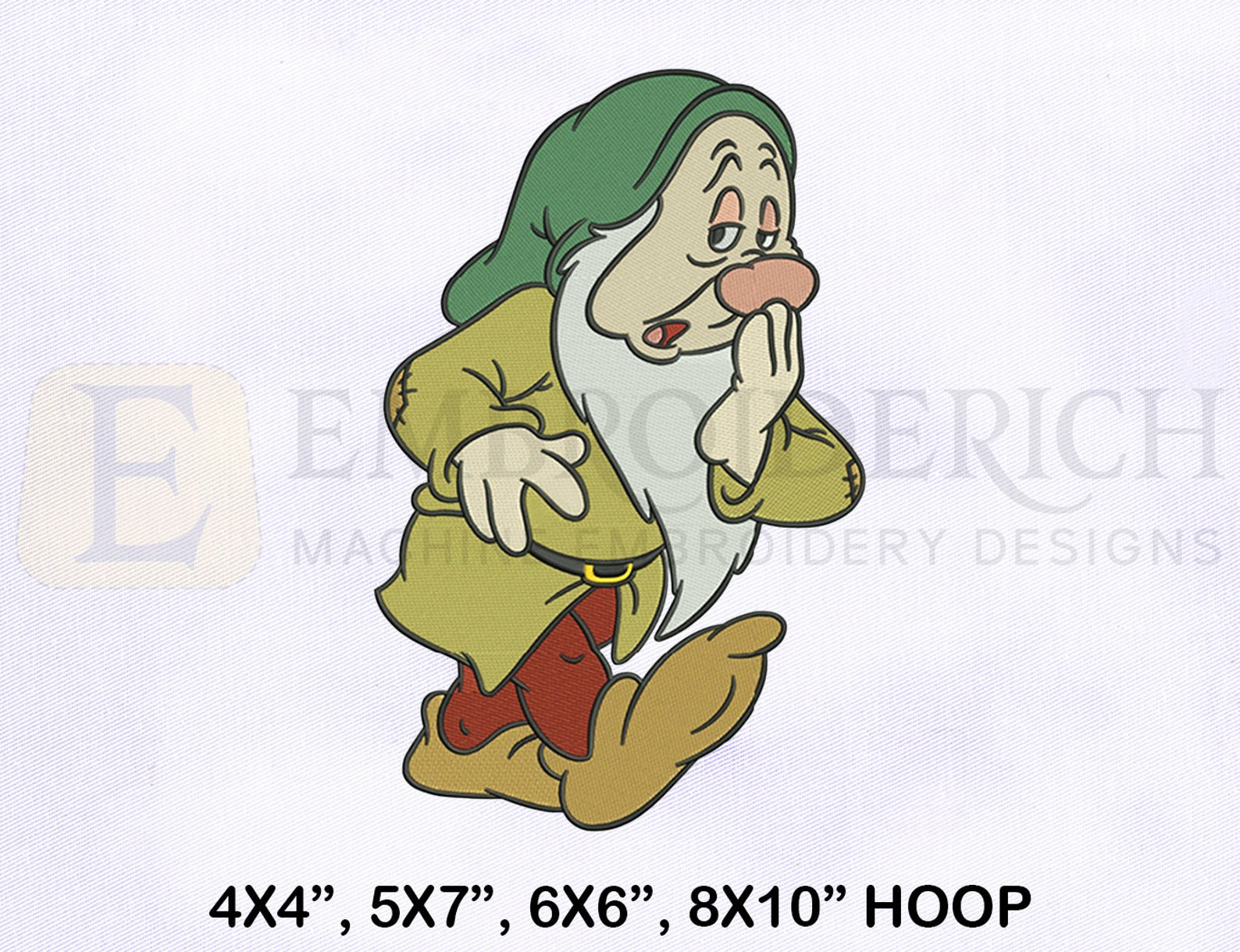 Sleepy Dwarf Machine Embroidery Design, Sleepy Embroidery Design, Seven ...