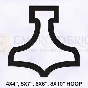 Hammer of Thor Machine Embroidery Design | 4 Sizes Machine Embroidery ...