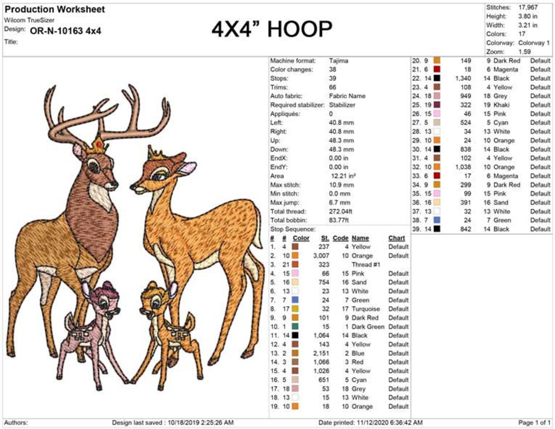 Bambi Family Machine Embroidery Design, Embroidery Design, Bambi ...